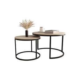 Selsey Couchtisch 2er Set beige Ma&szlig;e (cm): H: 46 &Oslash;: 70.0 &raquo; M&ouml;bel Kraft