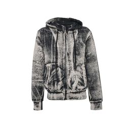Cipo & Baxx CIPO & BAXX Sweatjacke 'WL379', Tie-Dye-Muster, mit Kapuze, Streetwear, R&uuml;ckenprint Damen Gr&ouml;&szlig;e XL anthrazit