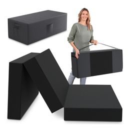 Spar-Set Klappmatratze G&auml;stematratze, 140x195x15cm, schwarz inkl. Husse anthrazit & Transporttasche