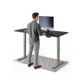 DESKSPACE Pro Plus Elektrisch Schreibtisch, Schwarz Tischplatte / Grau Gestell / 160x80 cm