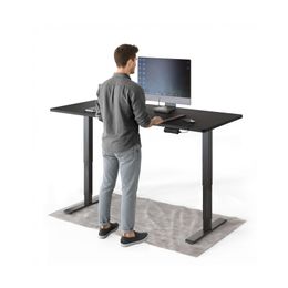 DESKSPACE Pro Plus Elektrisch Schreibtisch, Schwarz Tischplatte / Schwarz Gestell / 160x80 cm