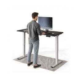 DESKSPACE Pro Plus Elektrisch Schreibtisch, Schwarz Tischplatte / Weiß Gestell / 140x70 cm