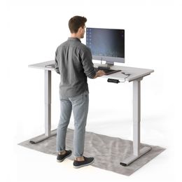 DESKSPACE Pro Plus Elektrisch Schreibtisch, Weiß Tischplatte / Weiß Gestell / 140x70 cm