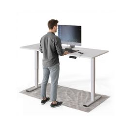 DESKSPACE Pro Plus Elektrisch Schreibtisch, Weiß Tischplatte / Weiß Gestell / 180x80 cm
