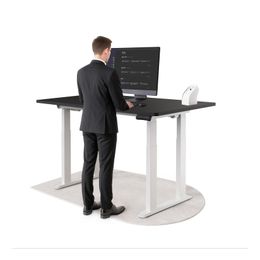 DESKSPACE Titan Schreibtisch mit 4 Beinen, Schwarz Tischplatte / Weiß Gestell / 160x80 cm