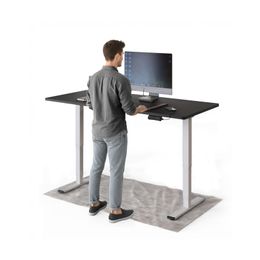 DESKSPACE Pro Plus Elektrisch Schreibtisch, Schwarz Tischplatte / Weiß Gestell / 160x80 cm