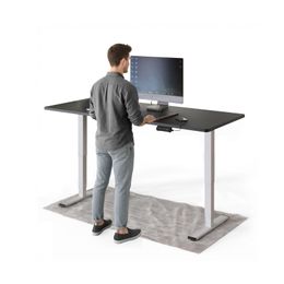 DESKSPACE Pro Plus Elektrisch Schreibtisch, Schwarz Tischplatte / Weiß Gestell / 180x80 cm