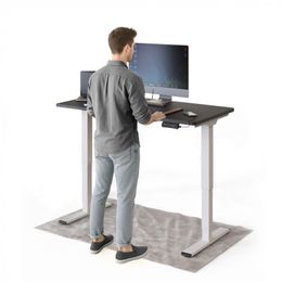 DESKSPACE Pro Plus Elektrisch Schreibtisch, Schwarz Tischplatte / Weiß Gestell / 120x60 cm