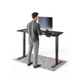 DESKSPACE Pro Plus Elektrisch Schreibtisch, Schwarz Tischplatte / Schwarz Gestell / 140x70 cm