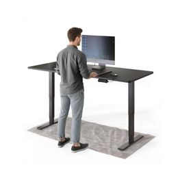 DESKSPACE Pro Plus Elektrisch Schreibtisch, Schwarz Tischplatte / Schwarz Gestell / 180x80 cm