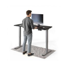 DESKSPACE Pro Plus Elektrisch Schreibtisch, Schwarz Tischplatte / Grau Gestell / 140x70 cm