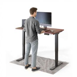 DESKSPACE Pro Plus Elektrisch Schreibtisch, Mahagoni Tischplatte / Schwarz Gestell / 120x60 cm