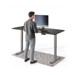 DESKSPACE Pro Plus Elektrisch Schreibtisch, Schwarz Tischplatte / Grau Gestell / 180x80 cm