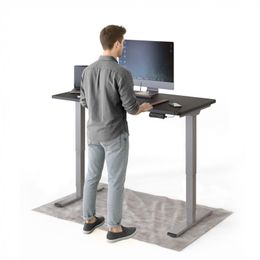 DESKSPACE Pro Plus Elektrisch Schreibtisch, Schwarz Tischplatte / Grau Gestell / 120x60 cm