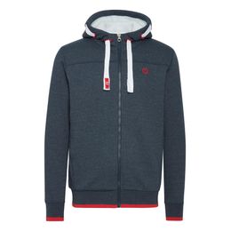 !Solid Zip-Up Hoodie 'Benjamin' male size XL Dark blue / Blood red / White