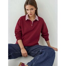 Hiccup Sweatshirt Damen Gr&ouml;&szlig;e S burgunder / wei&szlig;
