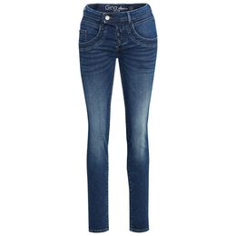 Gina Damen Slim-Jeans mit Used-Waschung