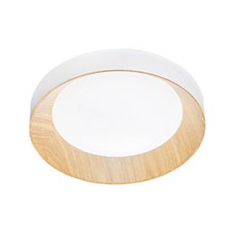LED-Deckenlampe Arka, Ø 40 cm, weiß/Holzoptik, Metall, CCT