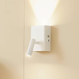 LINDBY LED-Akku-Wandleuchte Agit, wei&szlig;, Metall, Touchdimmer
