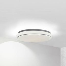 LINDBY LED-Deckenlampe Glamo, Ø 39 cm, chrom, weiß, IP44