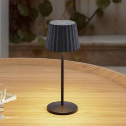LINDBY LED-Akku-Tischleuchte Esali, schwarz, Metall, IP65