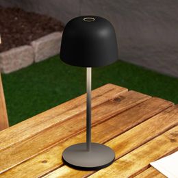 LINDBY LED-Akku-Tischleuchte Arietty, schwarz, dimmbar, IP65