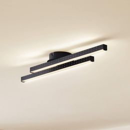 LINDBY LED-Deckenleuchte Aurendor, 60 cm, schwarz, Metall