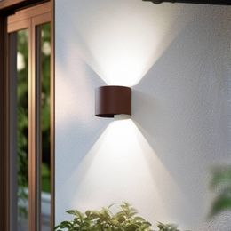 LINDBY Smart LED-Au&szlig;enwandlampe Dara rost rund CCT RGB Tuya