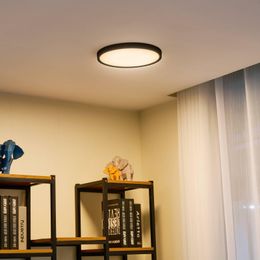LINDBY Smart LED-Deckenleuchte Pravin, &Oslash; 30 cm, CCT, schwarz