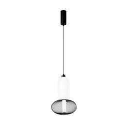 LED-Hängelampe INKAS, Höhe 41 cm, schwarz, Glas/Metall, CCT
