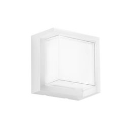 INTEC LED-Außenwandlampe BLOCK, weiß, Breite 16 cm Kunststoff, CCT