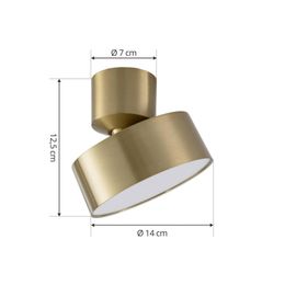 LINDBY LED-Strahler Nivoria, &Oslash; 14 cm, goldfarben, schwenkbar