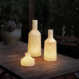 Carpyen LED-Deko-Tischlampe Alabast, Akku, IP65, H&ouml;he 39cm
