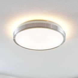 LINDBY LED-Deckenlampe Emelie, &Oslash; 35 cm, alufarben, Metall