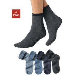 Lavana Kuschelsocken 'Damen Frotteesocken' blau Gr. 39-42 f&uuml;r Damen. Elastisch. Nachhaltig.