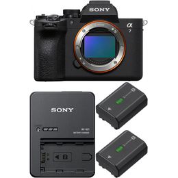 Sony Alpha ILCE-7 V + Ladeger&auml;t BC-QZ1 + 2x Akku NP-FZ100