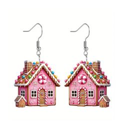 Adelia&acute;s Paar Ohrh&auml;nger ADELIA&acute;S "Weihnachtsschmuck Ohrringe Ohrh&auml;nger Lebkuchenhaus aus Acryl", bunt, Ohrringe, Damen, Damen, Acryl, Weihnachtsschmuck Ohrh&auml;nger Lebkuchenhaus aus Acryl