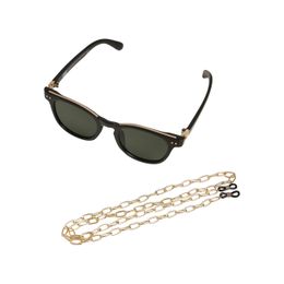 Sonnenbrille Urban Classics "Urban Classics Unisex Sunglasses Italy with chain", Damen, schwarz, gold, gold, Sonnenbrillen Sonnenbrille