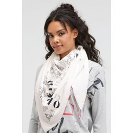 Dreieckstuch SOCCX, Damen, wei&szlig;, Material: 53% Viskose, 43% Polyester, 4% Elasthan, Modet&uuml;cher