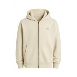 Sweatjacke DEF "DEF DEF Boy Zip Hoodie", Herren, Gr. XL, sand, weiß, 100% Baumwolle, Sweatjacken Sweatjacke
