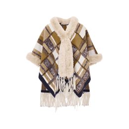 OSHA Cape Damen Gr&ouml;&szlig;e M beige / dunkelbeige / grau