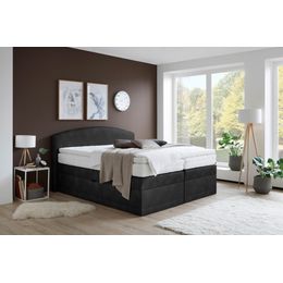 Boxspringbett, B:195cm L:210cmschwarz, Westfalia Schlafkomfort, Komplettbetten, "Madeira"