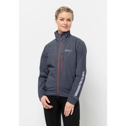 Fahrradjacke Jack Wolfskin "MOROBBIA 2.5L JKT W", Damen, Gr. XXL (48), grau (dolphin), OBERSTOFF 100% POLYESTER FUTTER 100% POLYESTER, Jacken Fahrradjacke