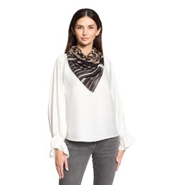 Schal Betty Barclay "Damen mit Aufdruck", Damen, Gr. ACC, beige (beige, taupe), Web, Materialmix, Modet&uuml;cher Schal