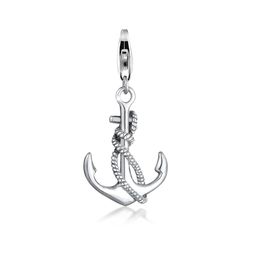 Charm-Einhänger NENALINA "Anker Maritim Meer Trend Symbol 925 Silber", silber, Charms, Damen, ohne Stein, Silber 925 (Sterlingsilber)
