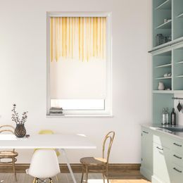 Seitenzugrollo LICHTBLICK ORIGINAL "Rollo Klemmfix, ohne Bohren, blickdicht, Flowing Honey - Gelb", gelb (gelb, wei&szlig;), B:70cm H:150cm, Polyester, Rollos, Seitenzugrollo