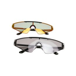 Sonnenbrille Urban Classics "Urban Classics Unisex Sunglasses France 2-Pack", Damen, schwarz, schwarzholo, Sonnenbrillen Sonnenbrille