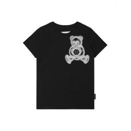 T-Shirt Philipp Plein "T-Shirt Rundhalsausschnitt Ss", Jungen, Gr. 6, 02, schwarz, Obermaterial: 100% Baumwolle, Shirts T-Shirt