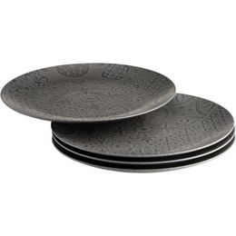 Mäser Platzteller MÄSER "Platzteller-Set Tiles, Steinzeug", braun, Ø:33cm, Steinzeug, Untersetzer