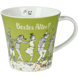 Tasse Goebel "Barbara Freundlieb", bunt, B:10,5cm H:9,5cm, Porzellan, Trinkgefäße, Tasse, Coffee-/Tea Mug, Barbara Freundlieb - "Das beste Alter"